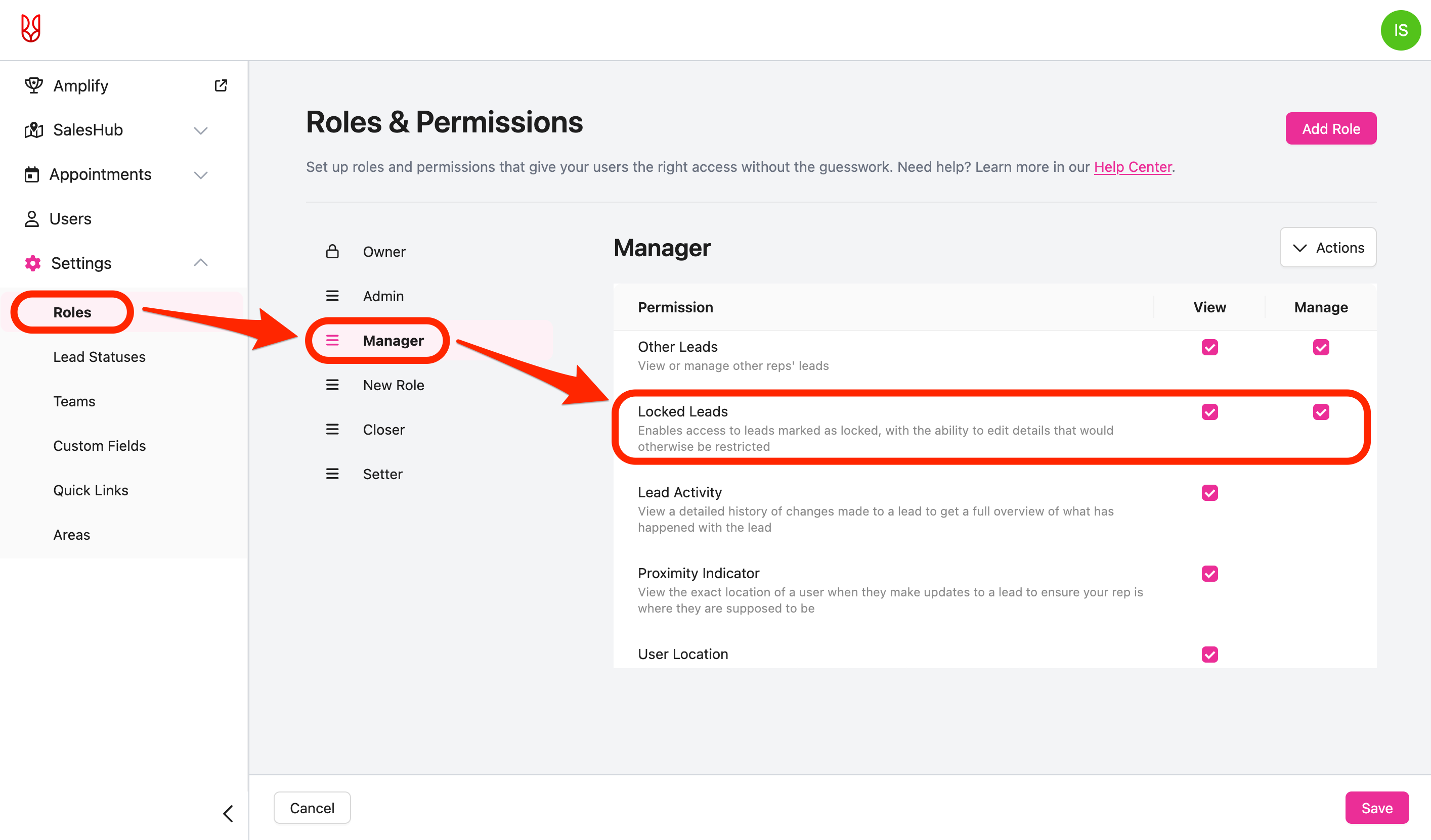 Locked Lead Statuses – SalesRabbit+